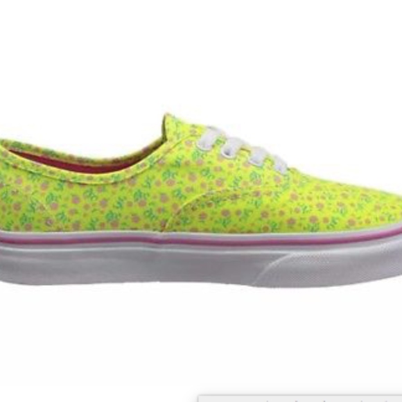 Vans | Shoes | Vans Authentic Disty Floral Neon Yellow Shoes | Poshmark